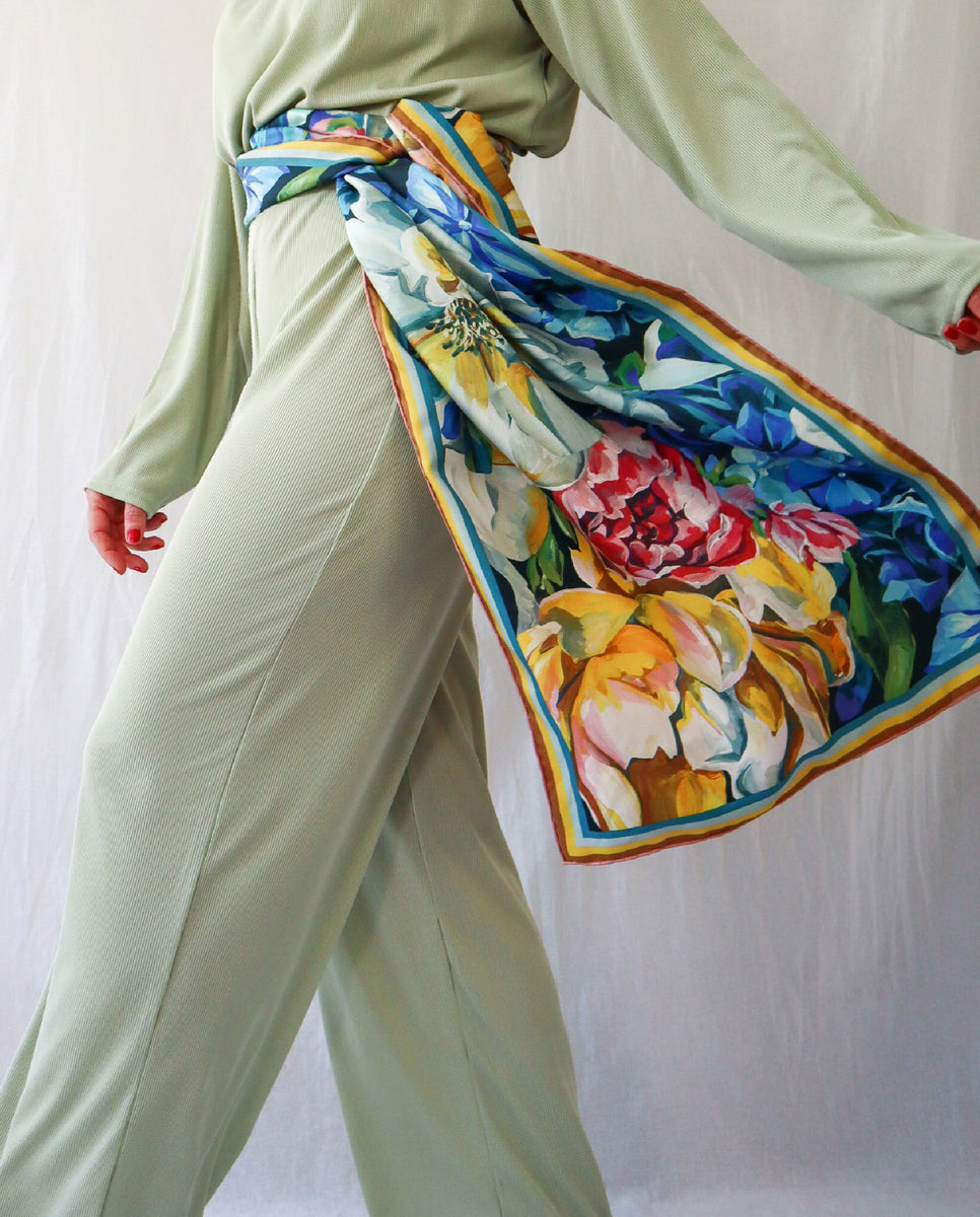 Flourish Étole Silk Scarf - Caroline Duffy – Kenmare Cashmere